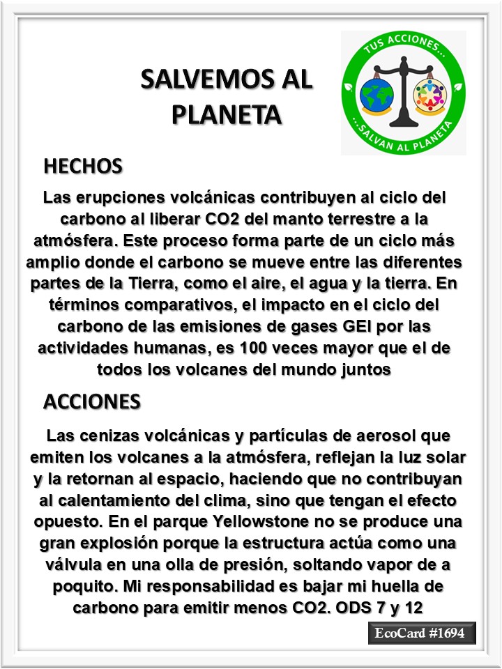EcoCard #1694 Erupciones volcánicas – Salvemos al Planeta